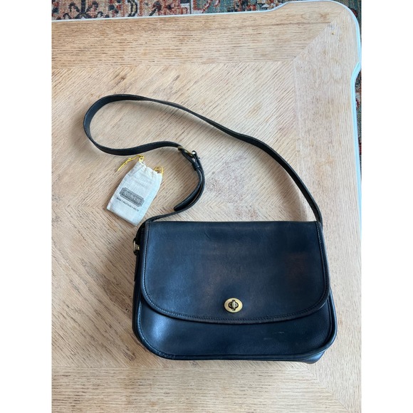 Coach | Bags | Vintage Coach Black Leather City Bag With Original Care ...